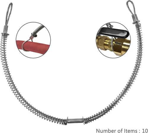 200 PSI 3/16inch X 28inch Hose Safety Whip Check Cable Safety Cable For ...