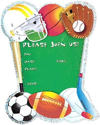 Game Day All Star Theme Sports Banquet Party Novelty Invitations w ...