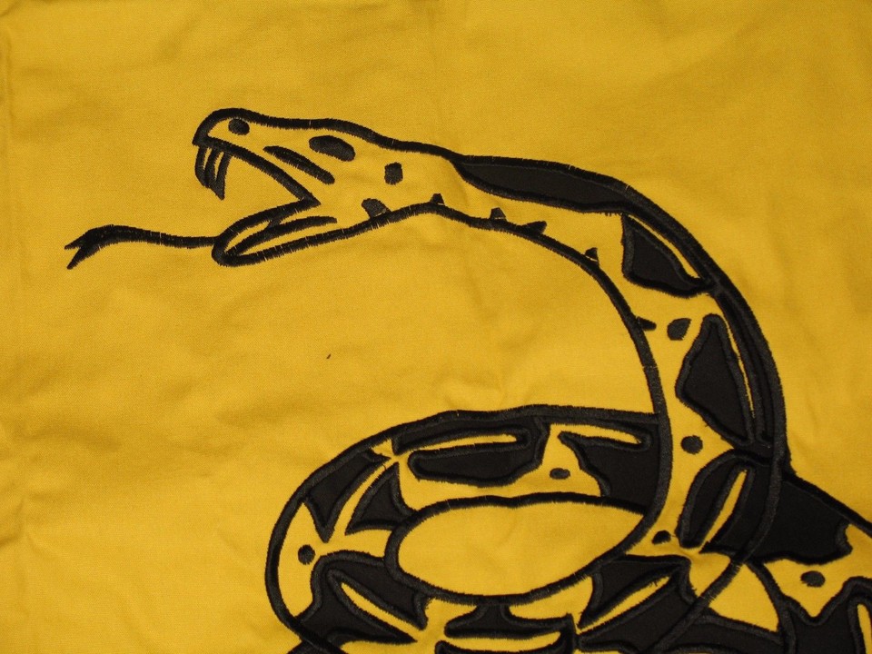 3x5 Embroidered Gadsden Yellow Snake Tea Party 100% Cotton Flag 3'x5 ...