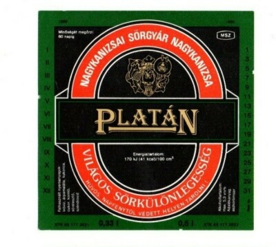 Hungary - Vintage Beer Label - Nagykanizsai Sorgyar - Platan | eBay
