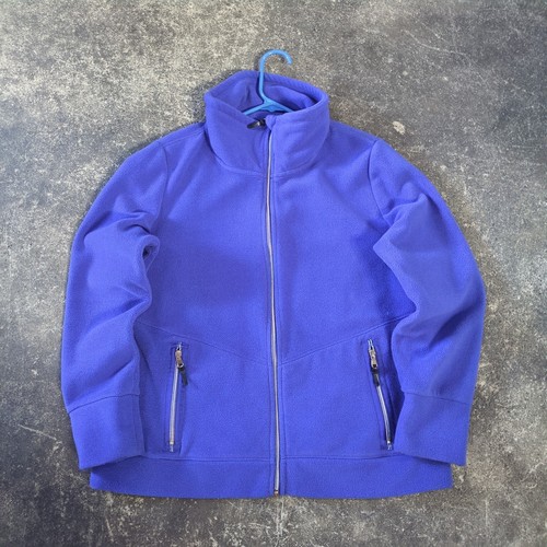Calvin Klein Jacket Women's Size L Large Blue Fleece Full Zip Cowl Neck ...