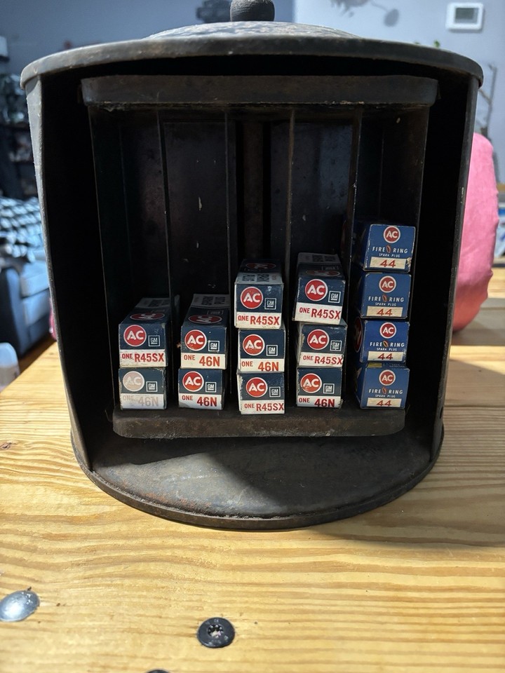 Vintage Genuine AC Delco Spark Plug Display with spark plugs | eBay