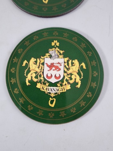 Irish Heraldic Coaster: KAVANAGH Ireland Last Name Set of 4 New Old ...