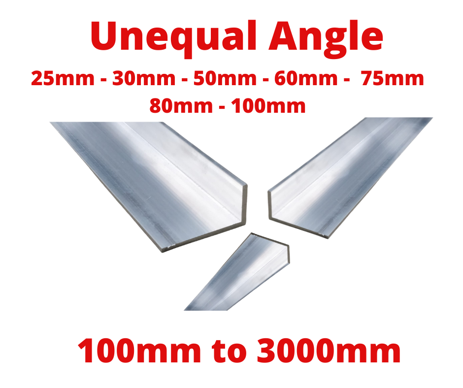 Aluminium Unequal Angles various sizes and thickness from 1.6mm to 4mm Mill Alu | eBay UK