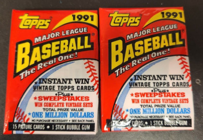 1991 Topps Baseball Factory Sealed *2 PACKS* | eBay