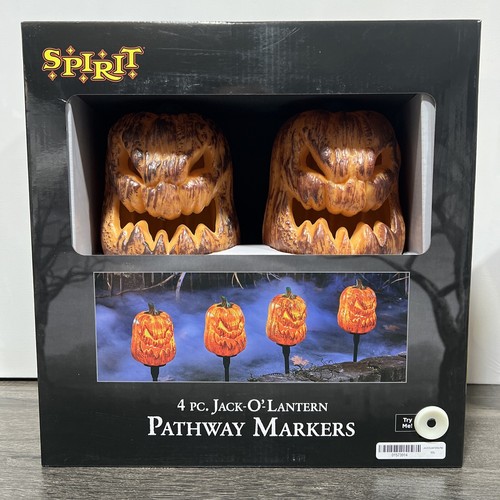 Spirit Halloween 4pc Jack O Lantern Pathway Markers | eBay