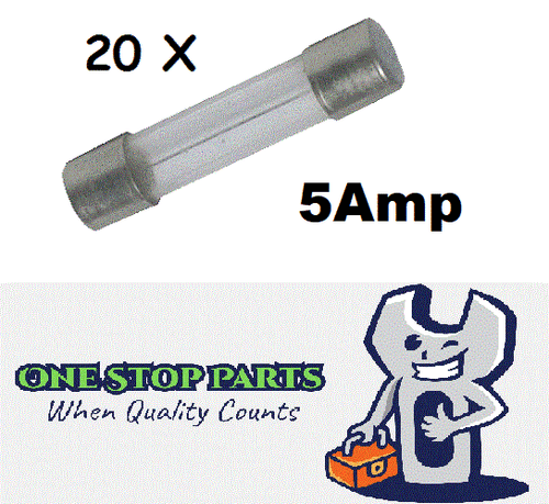 20 x 5AMP GLASS FUSES VINTAGE CAR GLASS FUSES 32MM X 6MM 5AMP GLASS ...