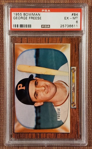 1955 Bowman #84 George Freese Pittsburgh Pirates Rookie Baseball Card ...