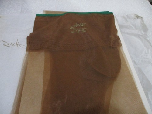 1PR VINTAGE HANES 415 REINFORCED SHEER SHINY RHT NYLON STOCKINGS 11 ...
