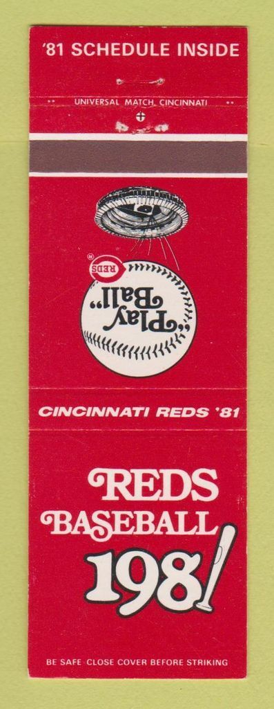 Matchbook Cover - 1981 Cincinnati Reds Baseball Schedule | eBay