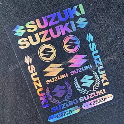 Motorcycle Fuel Tank Reflective Emblem Decals for Suzuki Bike Badge ...