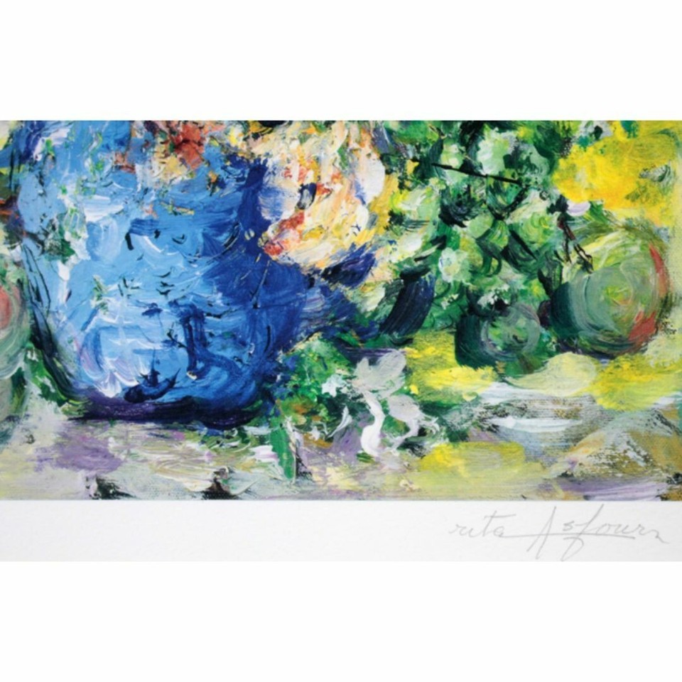 Rita Asfour "Blue Base" Art Print AP Edition Signed and Framed Vintage ...