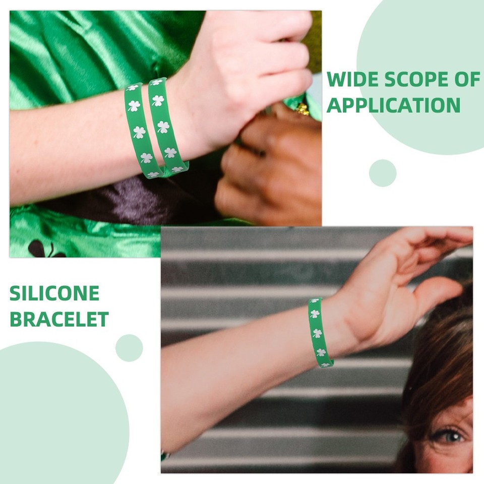 20 Pcs Festival Wristbands Shamrock Ireland Bracelets Irish for Women ...