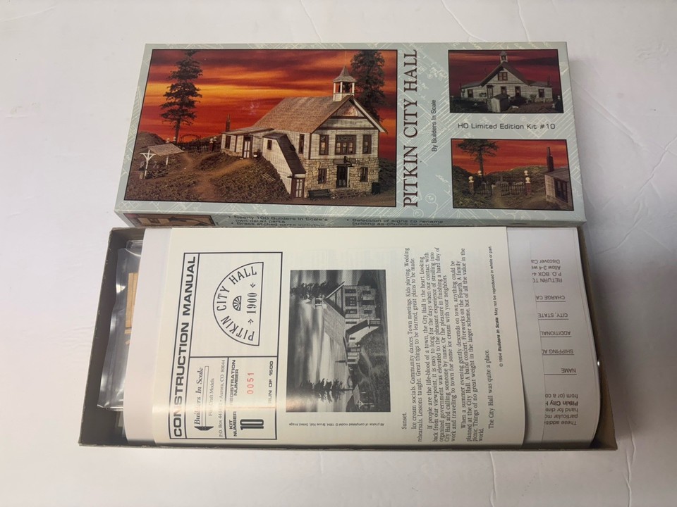 Builders In Scale Pitkin City Hall HO Scale Kit #10 | eBay