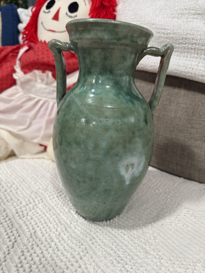 Cole Pottery,10.5 " Floor Vase, North Carolina Pottery, Turquoise, | eBay