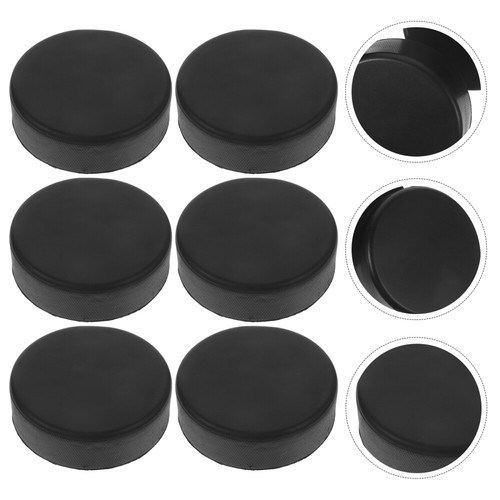 6 Pcs Rubber Lightweight Solid Hockey Pucks Training Accessories | eBay