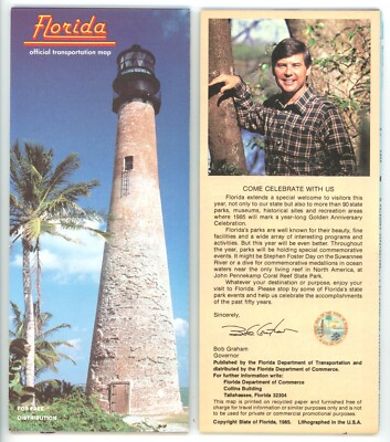 Vintage 1985 Florida Official Road Map – State Road Department | eBay