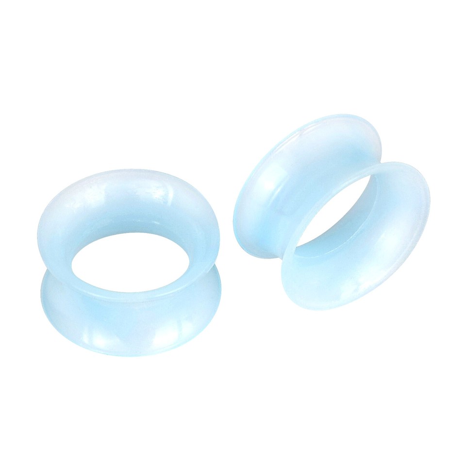 2PCS Soft Silicone Ear Flesh Tunnels Ear Gauges Plugs Earskin Expander ...