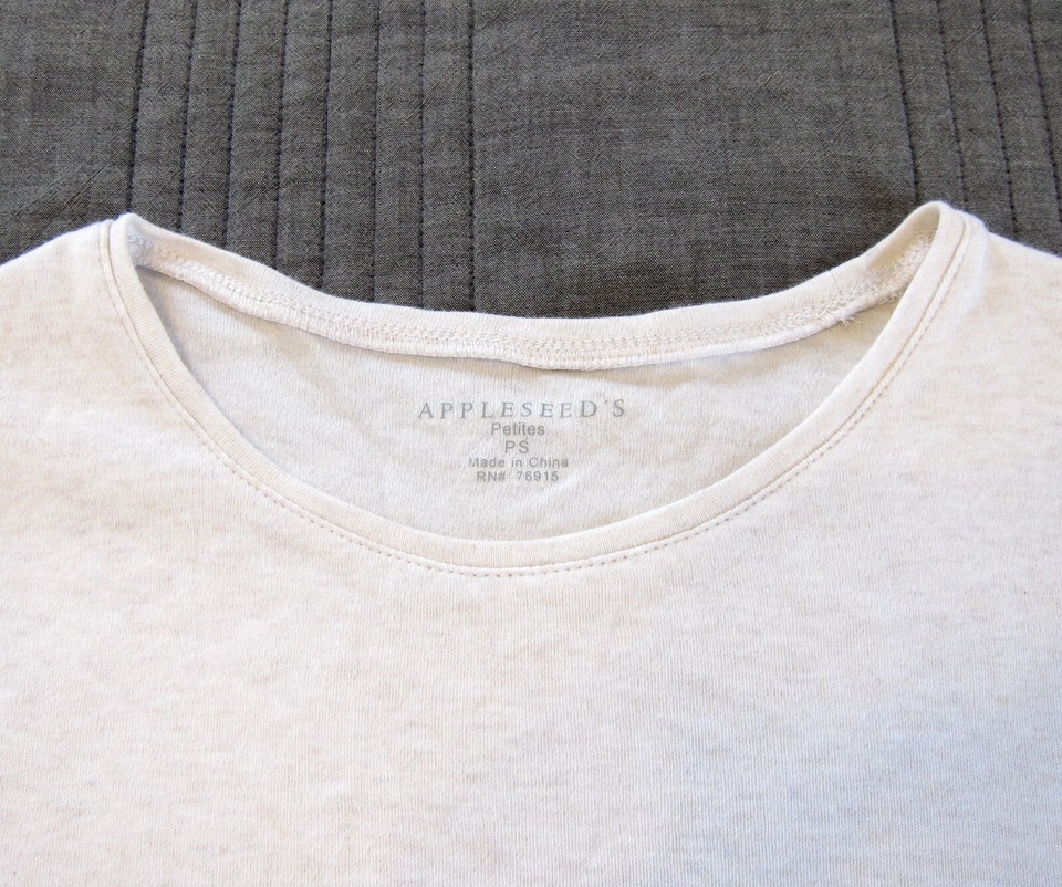 Appleseed's Women's Petites Round Neck Long Sleeve Shirt Size PS Tan | eBay