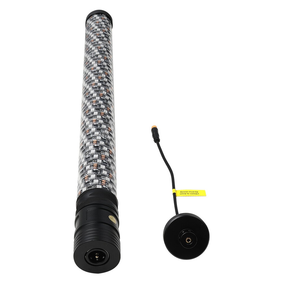 2PCS 2FT 1.8" Thick Spiral LED Fat Whip Light RGB Chasing Antenna For ...