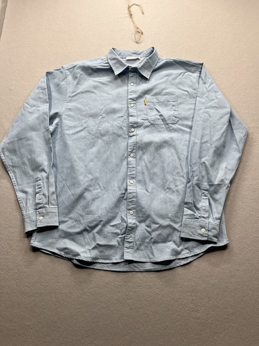 Aha Selected Men's XL Denim Blue Button-Down Long Sleeves | eBay