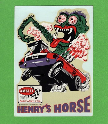 VINTAGE 1966 WEIRD-OH HENRY'S HORSE "AMALIE DRAG RACING OIL" WATER ...