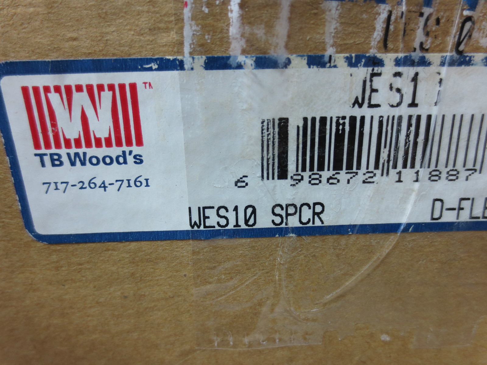 T.B. WOOD'S WES10 TIRE COUPLING SPACER INSERT - 6.48" OD, 1450 IN/LB ...