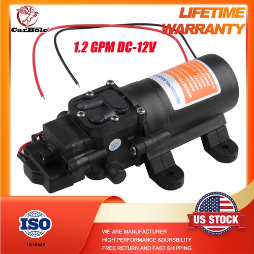 12V High Pressure Water Pump 35PSI Self Priming Diaphragm RV Home Auto ...