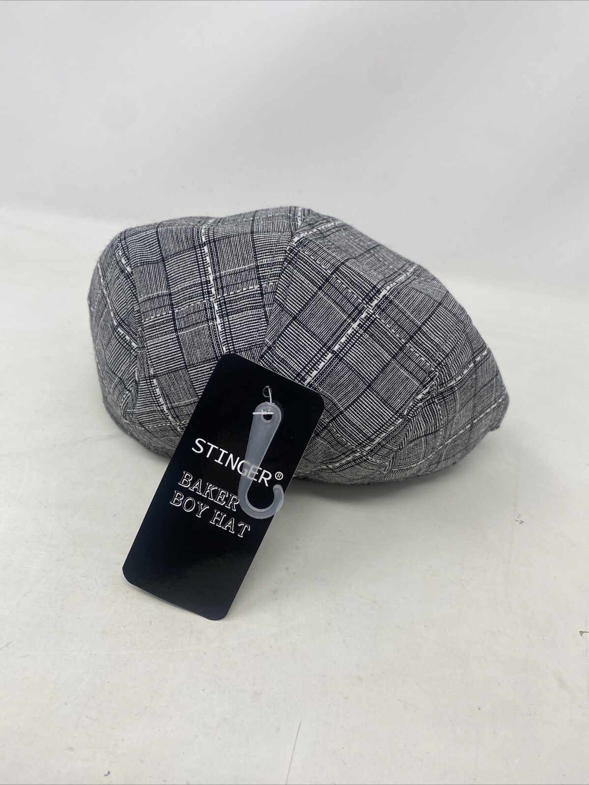 Baker Boy Hat Baseball Cap Stinger Size Uk 58 100% Cotton Grey /Black ...