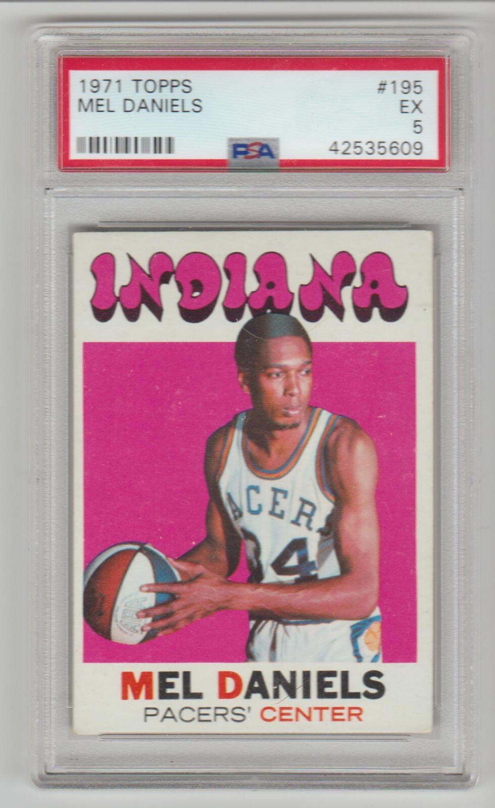 1971-72 Topps NBA #195 Mel Daniels RC Muskies Pacers ROY MVP HOF ...