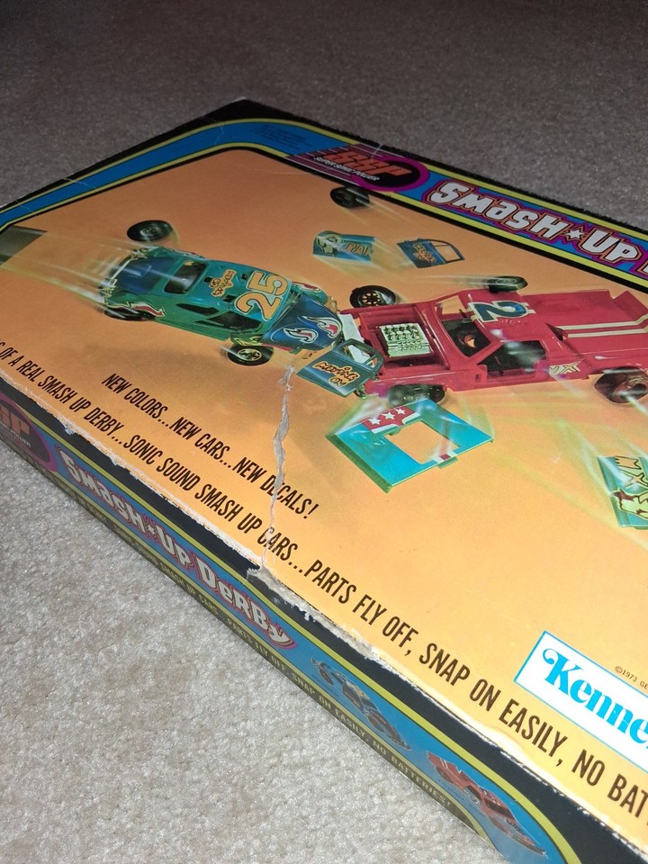 KENNER SSP VINTAGE SMASH UP DERBY SET LIME GREEN & ORANGE TOM PICKUP VW ...