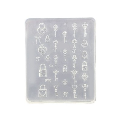 Nail Designing Tool Lock Key Theme Silicone Handmade Mold for Manicure ...