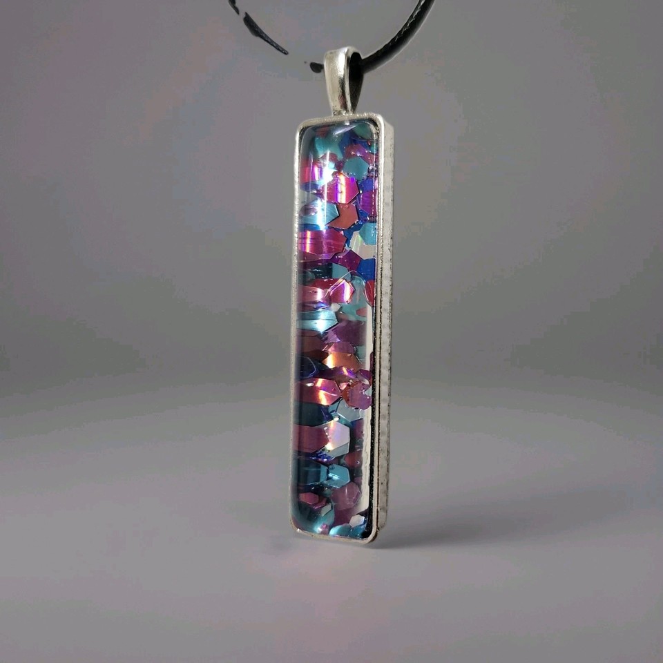 Unique OOAK Statement Art Under Glass Pendant Necklace On Cord ...