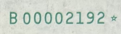 One dollar bill, Fancy Serial Number, Star Note with Leading 4-Zeros ...
