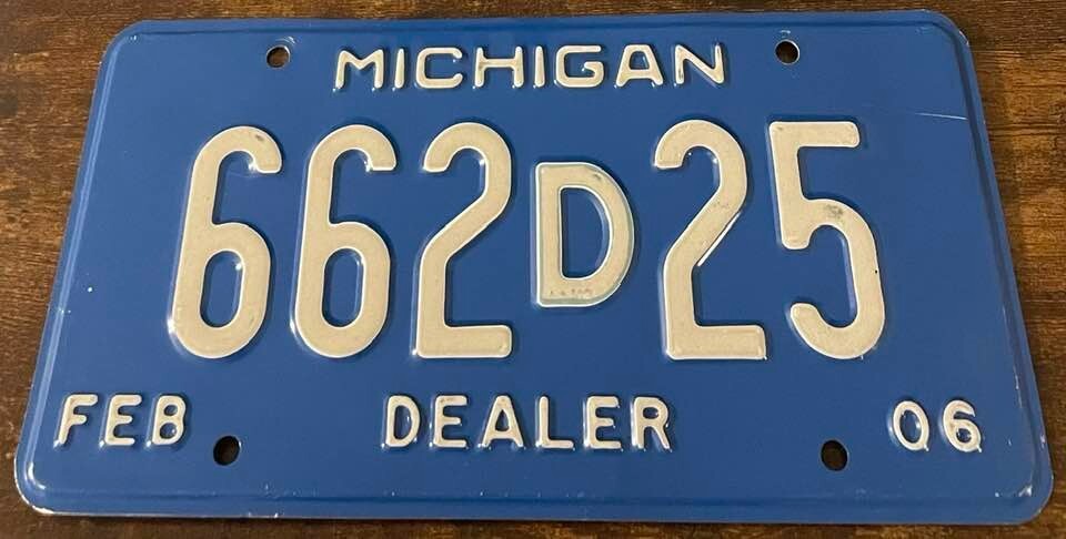 2006 Michigan Dealer License Plate 662 D 25 | eBay