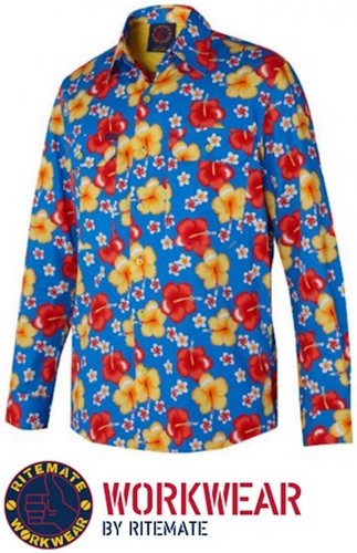 RITEMATE *RUOK*- OPEN FRONT LONG SLEEVE VENTED MENS WORK SHIRT - RMRU01 ...