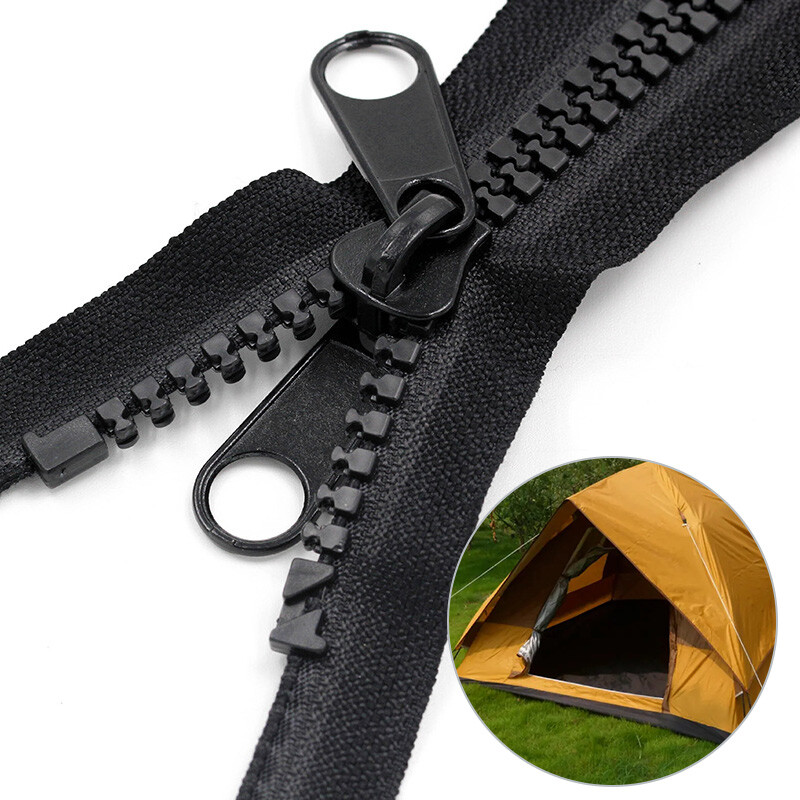 10# Chunky Open Ended Zip Resin Zipper Tent Lock Double-Sided Slider 60 ...