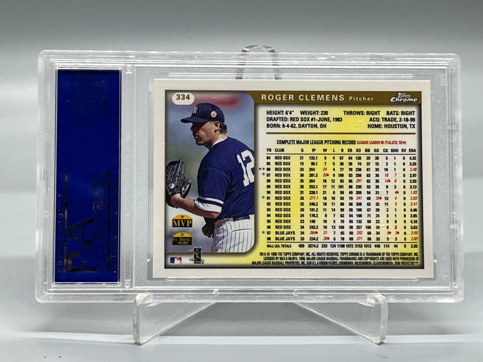 1999 Topps CHROME #334 Roger Clemens PSA 10 Graded GEM MINT Baseball ...