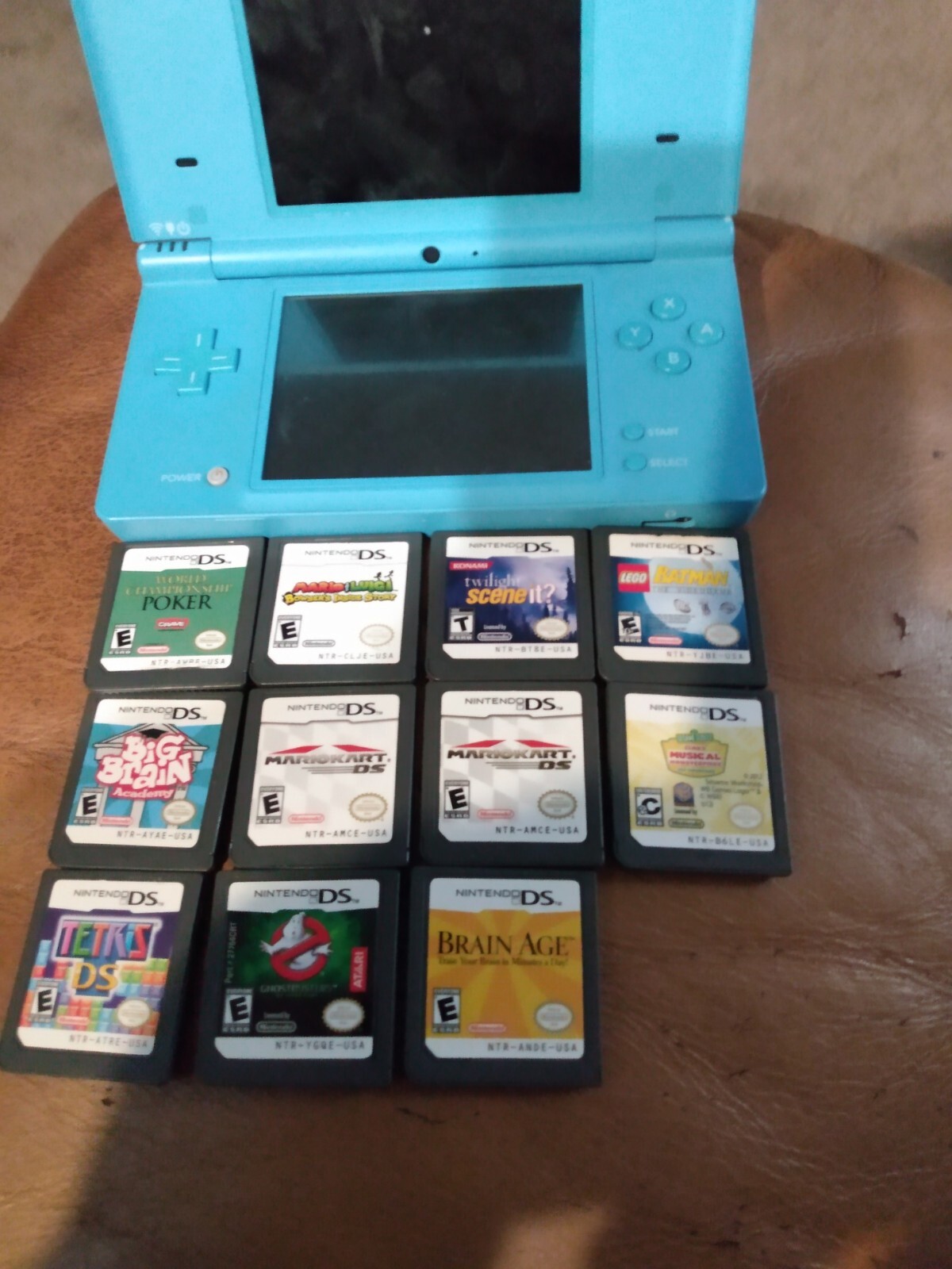 Nintendo DSi Light Blue Handheld Console Game System 11 Games, Stylus ...