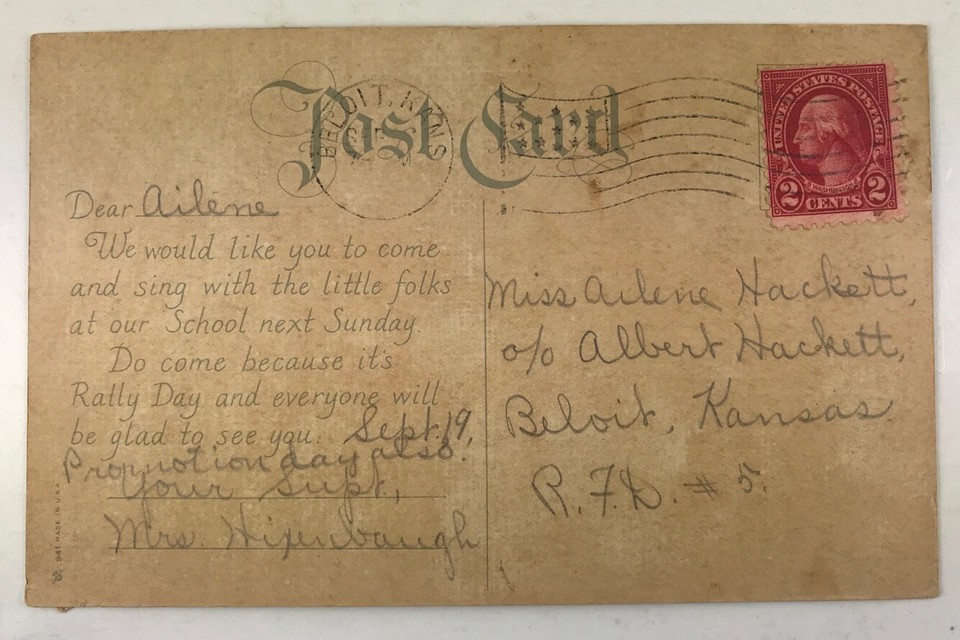 Postcard Your Rally Day Invitation Pupils Holding Poster Invitation c ...