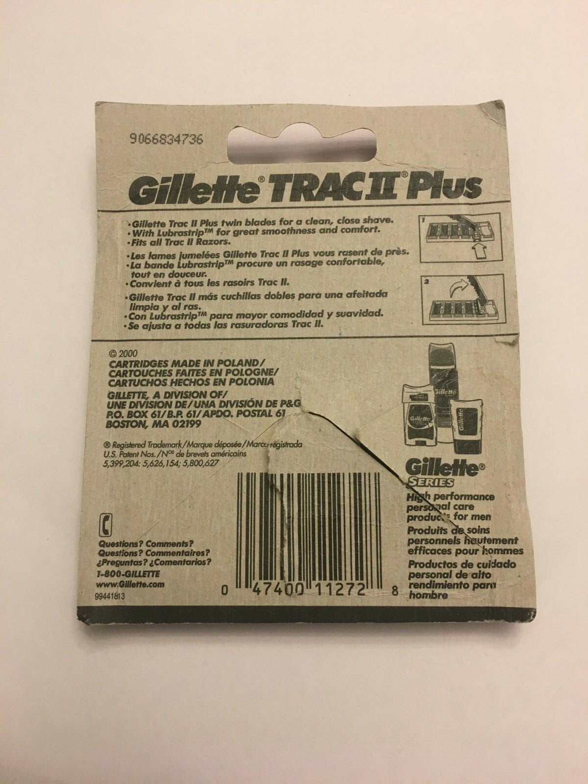 Gillette Trac II/2 PLUS Razor Blade Shaver Replacement Cartridges ...