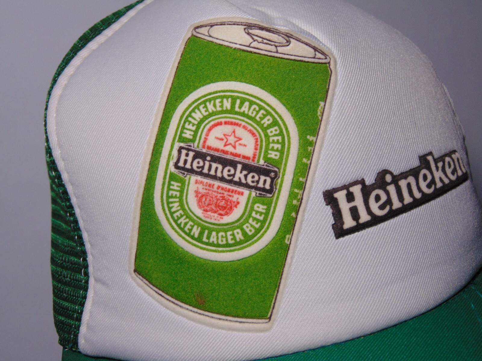 1980s Old Vintage Heineken Beer Can Graphic Snapback … - Gem