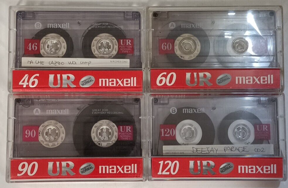 Lot 4x MAXELL UR 46 60 90 120 2000 Virgin Music Cassettes Tape Vintage ...