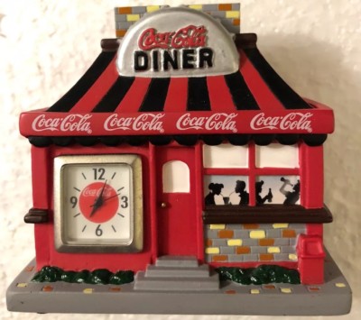 2003 Coca Cola Mini Clock Diner with people drinking coke New In ...