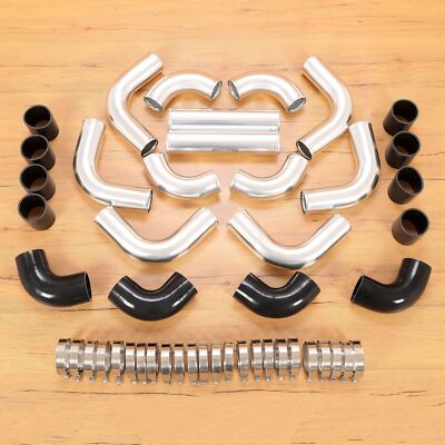 12Pcs 2.5" Universal Intercooler Pipe Piping Kit+T-Bolt Clamps ...
