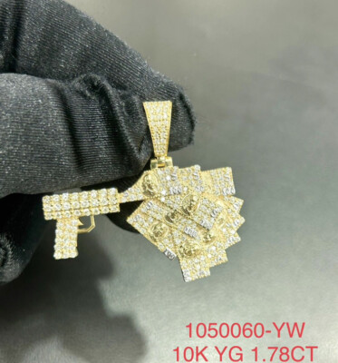 1.78 Carat Natural Diamond Cash Gun Diamond Pendant 10k Solid Gold | eBay