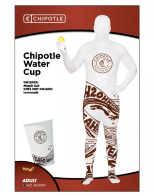 🔴 Spirit Halloween Chipotle Water Cup Halloween Adult Costume Size:S-XL ...