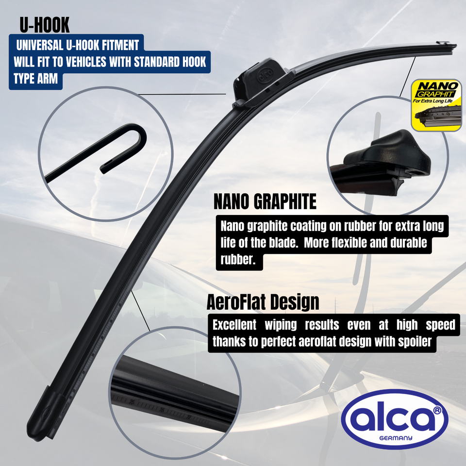 alca Flat Set Front & Rear Wipers For Jeep Compass 2017-2020 ...