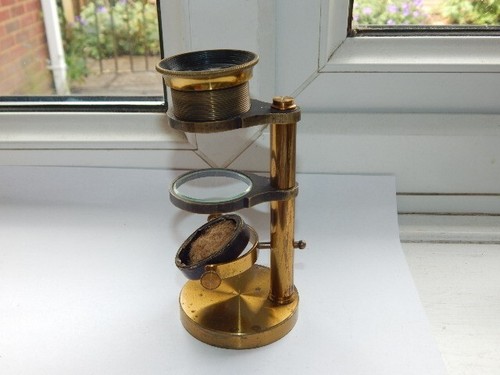ANTIQUE BRASS FIELD MICROSCOPE (NO MAKERS MARKS) H 13.75 cm | eBay