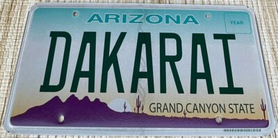 DAKARAI Arizona Vanity License Plate Happiness Allen | eBay